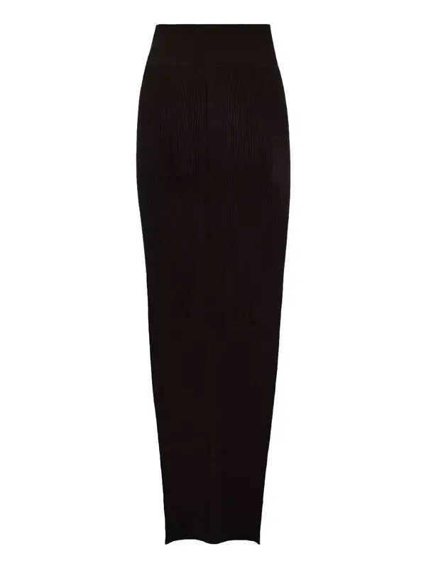 Rick Owens Sacri Ribbed-knit Maxi Skirt - Brown