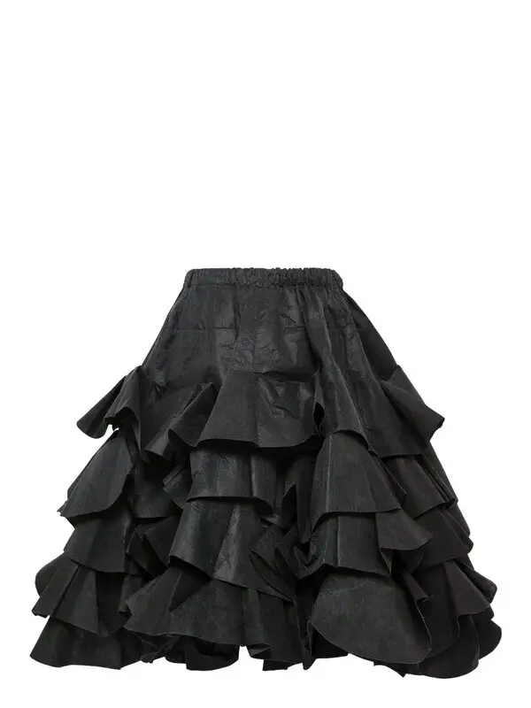 COMME DES GARÇONS TAO Ruffled Midi Skirt - Black