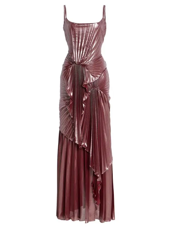 GEORGIA HARDINGE Torrent Lamé Maxi Dress - Berry
