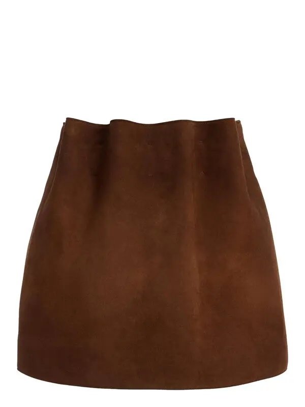 Prada Suede Mini Skirt - Brown
