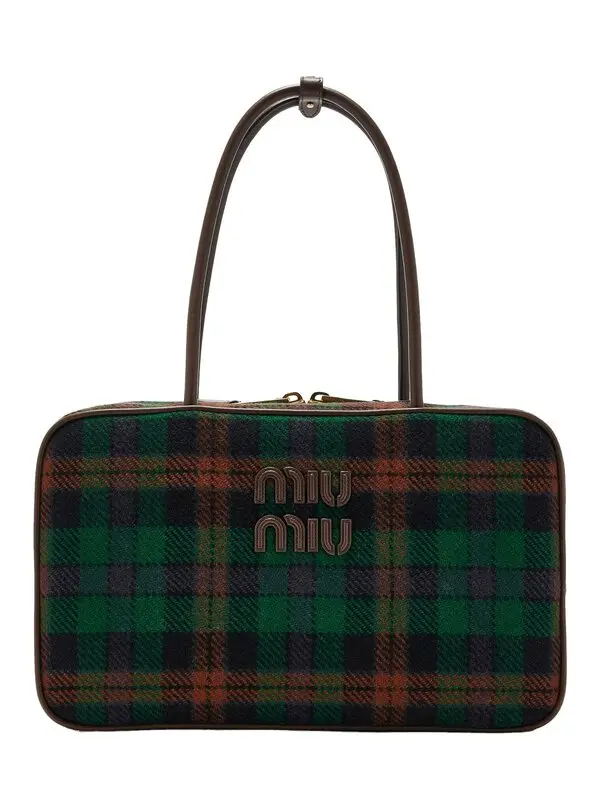 Miu Miu Beau Flannel Bowling Bag - Plaid