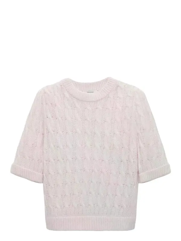Dorothee Schumacher Cable-knit Short-sleeve Sweater - Pink
