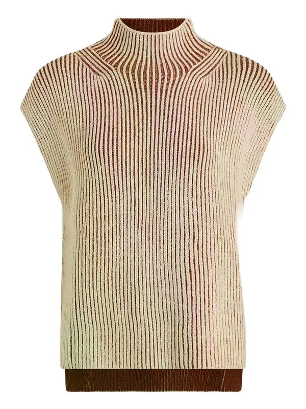 Varley Ribbed High-neck Tank Top - Neutrals