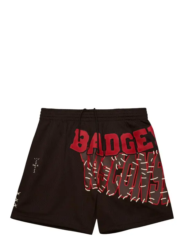 CACTUS JACK BY TRAVIS SCOTT Cactus Jack X Mitchell & Ness University Of Wisconsin Shorts - Brown