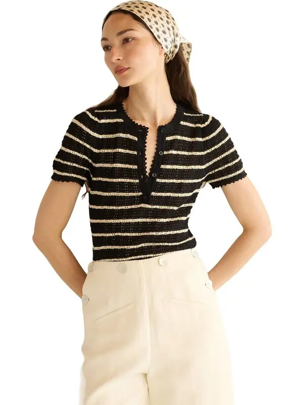 DÔEN Brandie Top - Noir Allaire Stripe