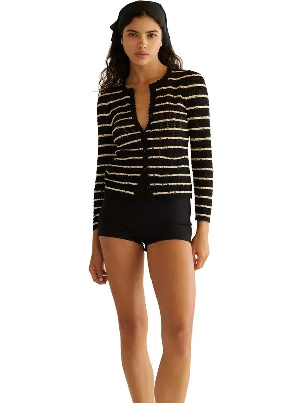 DÔEN Therese Cardigan - Noir Allaire Stripe
