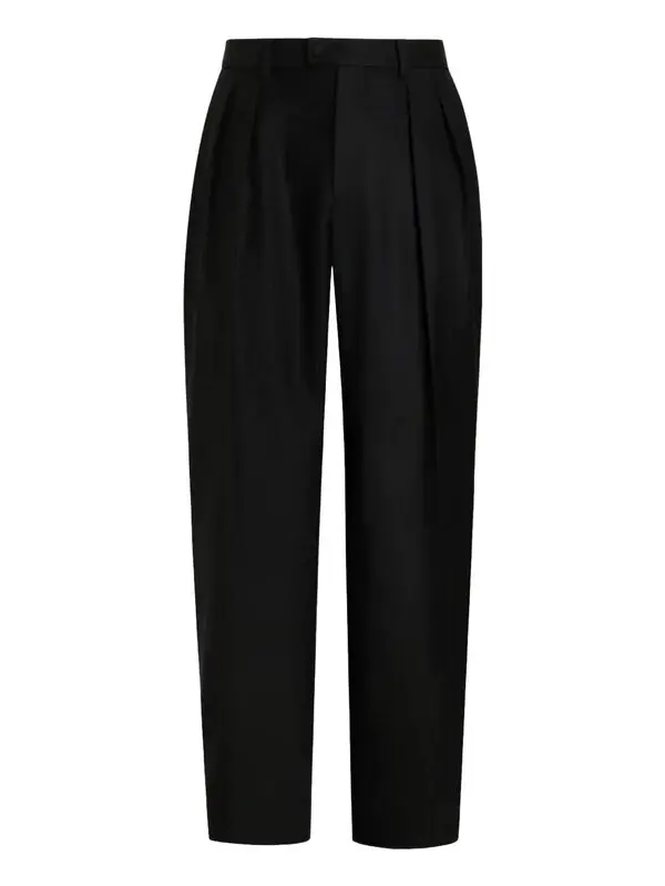 Dolce & Gabbana Pleated Wool Trousers - Black