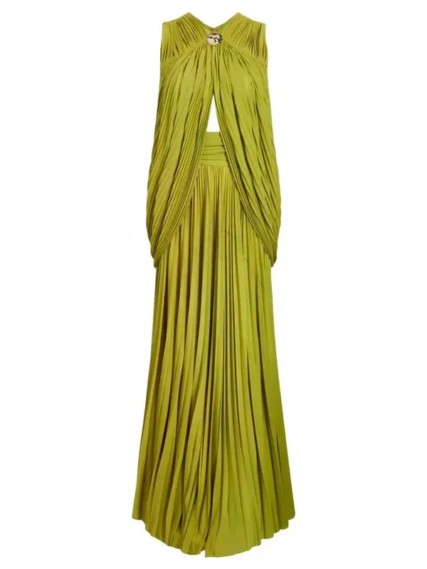 Proenza Schouler Pleated Draped Maxi Dress - Green