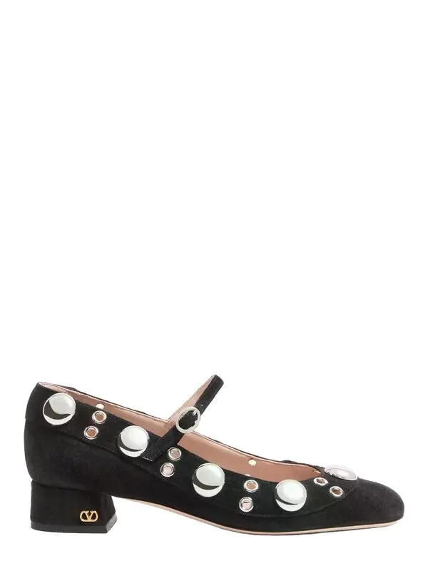 Valentino Garavani 30mm Nellcôte Ball-stud Mary Jane Pumps - Black