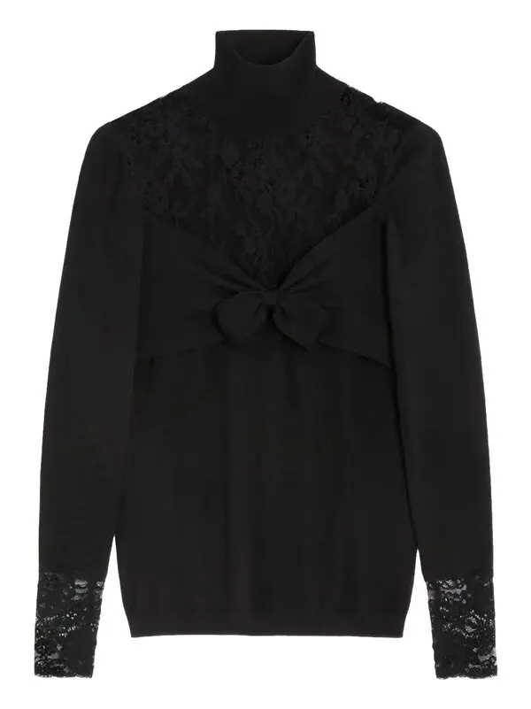 Valentino Garavani Lace-paneled Top - Black