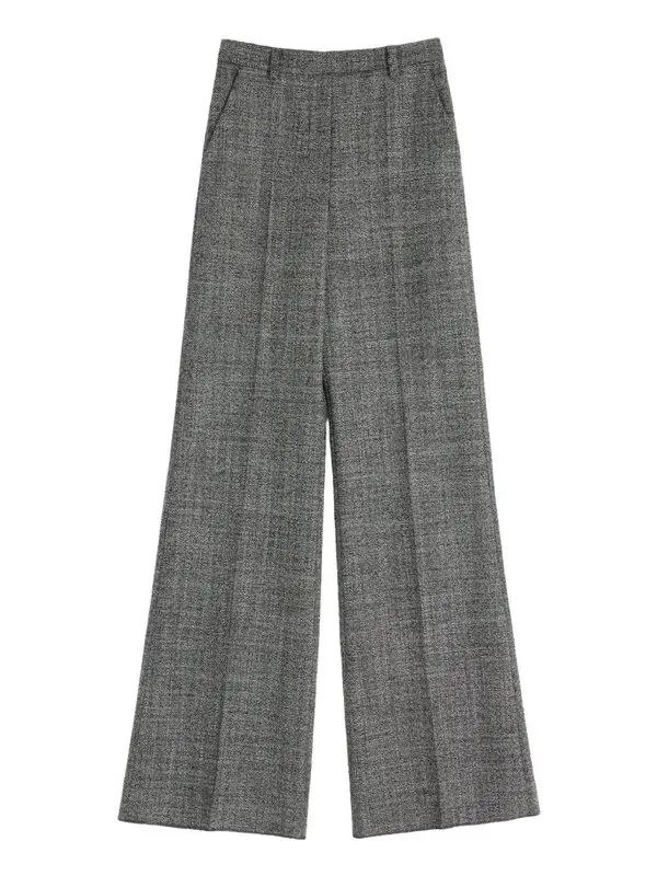 Valentino Garavani Pressed-crease Virgin-wool Trousers - Grey
