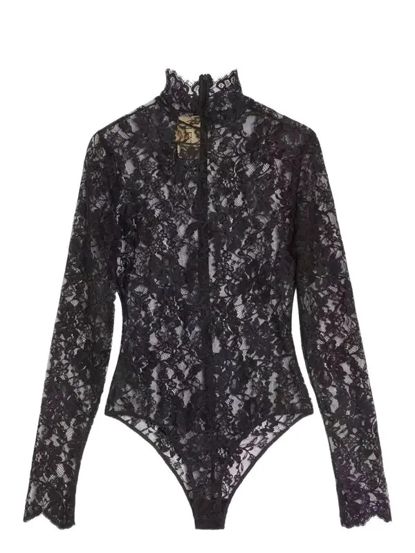Valentino Garavani Lace High-neck Bodysuit - Black