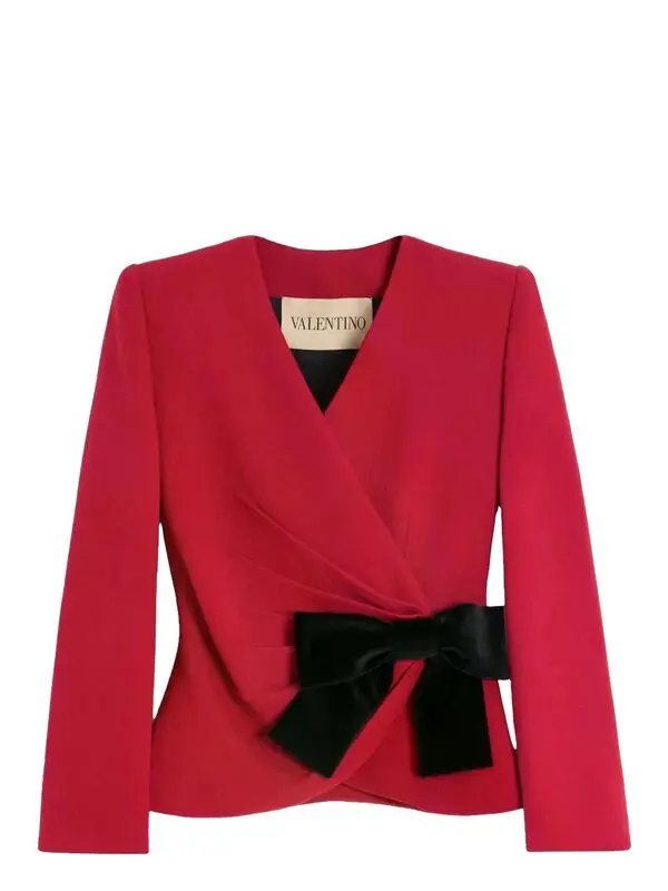 Valentino Garavani Bow-detail Crepe Blazer - Red