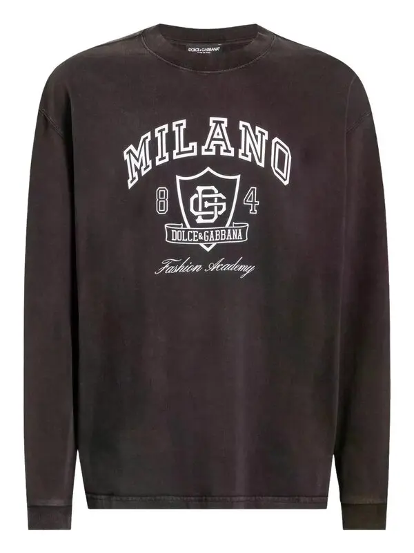 Dolce & Gabbana Printed Long-sleeve T-shirt - Brown