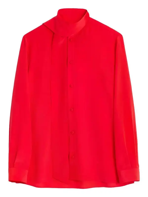 Valentino Garavani Scarf-collar Silk Shirt - Red