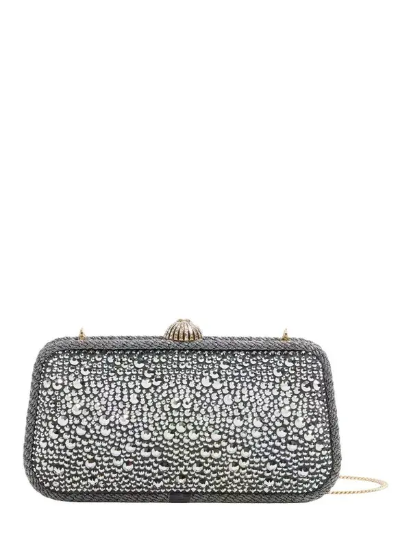 Valentino Garavani Carry Secrets Rhinestone-embellished Clutch - Silver
