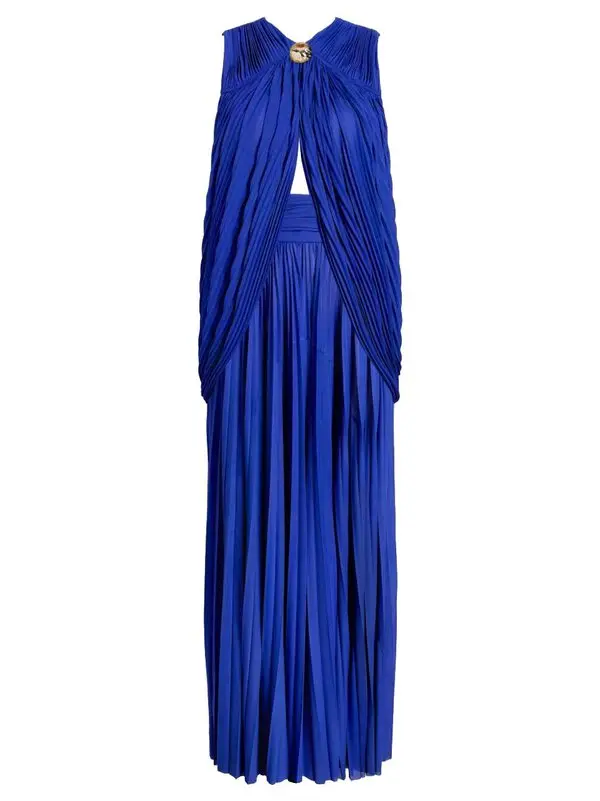 Proenza Schouler Pleated Embellished Maxi Dress - Blue