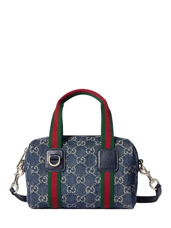 Gucci Mini Gg Denim Handbag - Blue