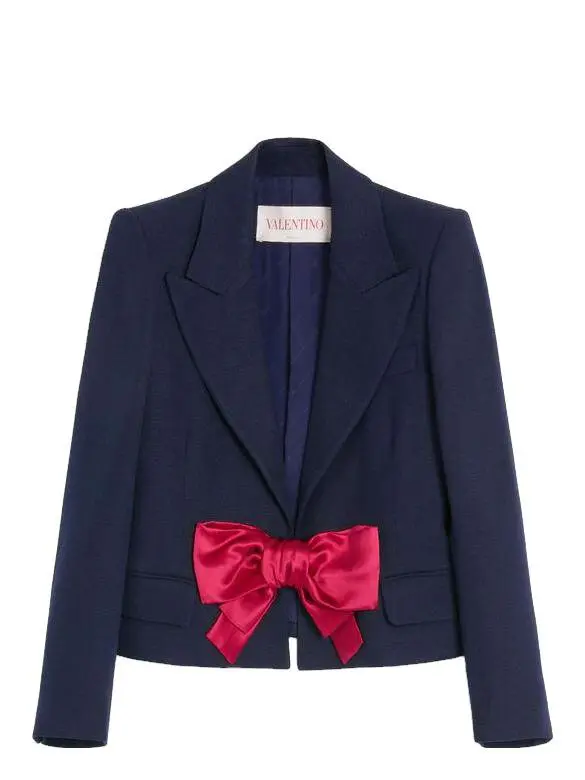 Valentino Garavani Viscose Jacket With Bow - Provence Blue