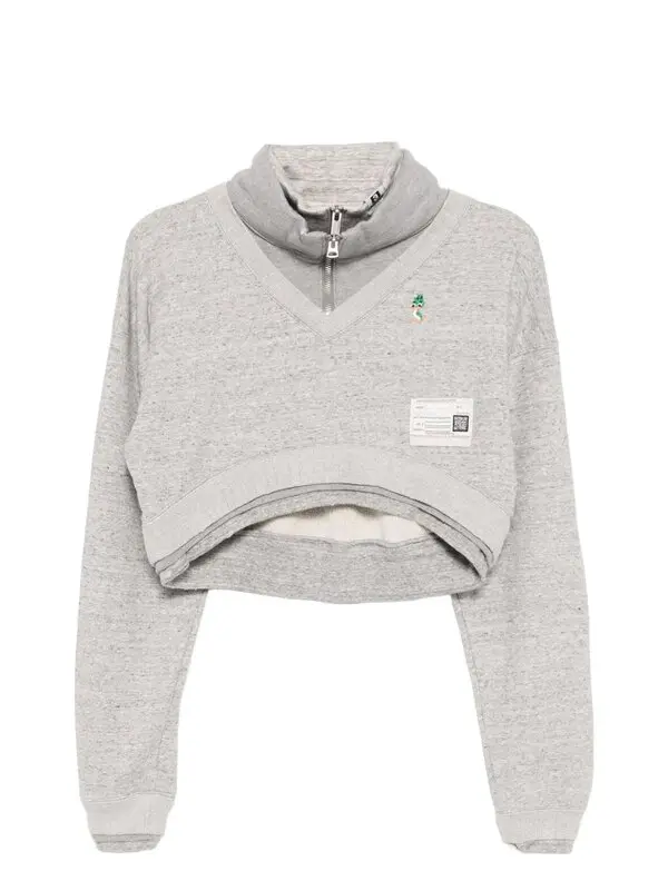 Mihara Yasuhiro Cropped Layered Pullover - Grey