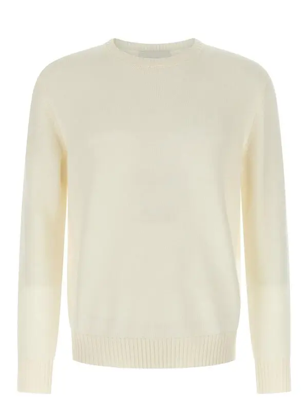 BALLANTYNE Merino Wool Crew Neck Sweater - White