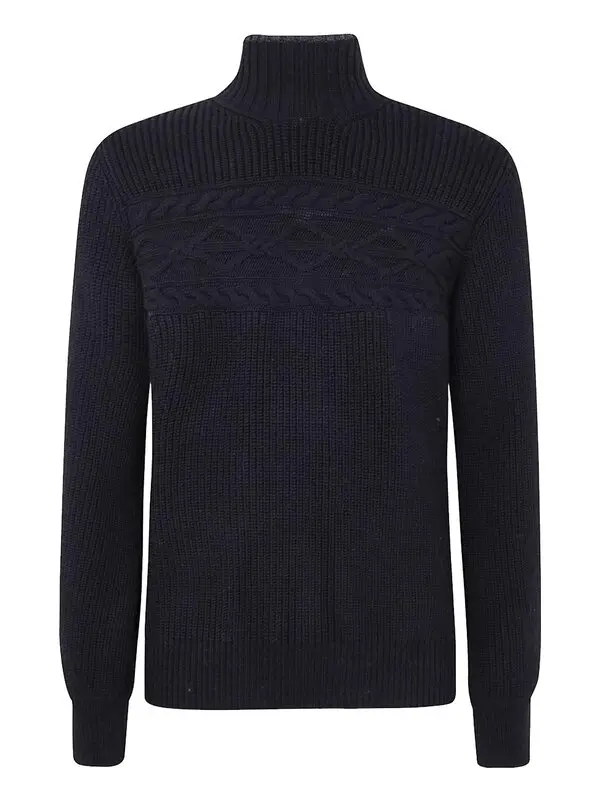 Zegna Pure Wool High Neck Sweater - Black