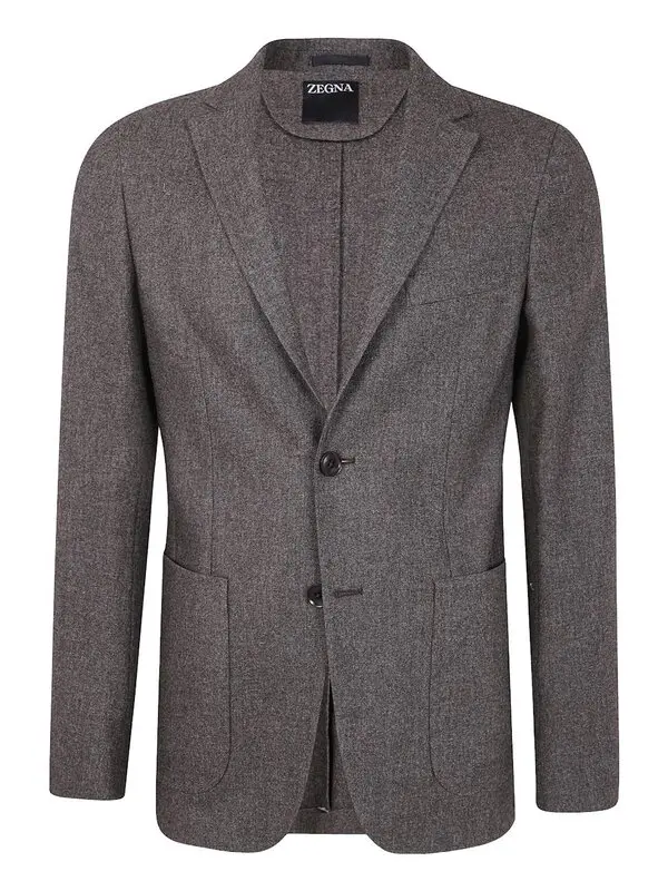 Zegna Wool, Cotton, And Cashmere Jacket - Grey