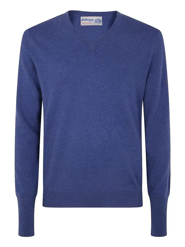 BALLANTYNE V-neck Cashmere Pullover - Blue