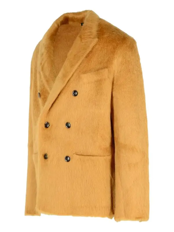 TOM FORD Mohair Double Breasted Jacket - Brown
