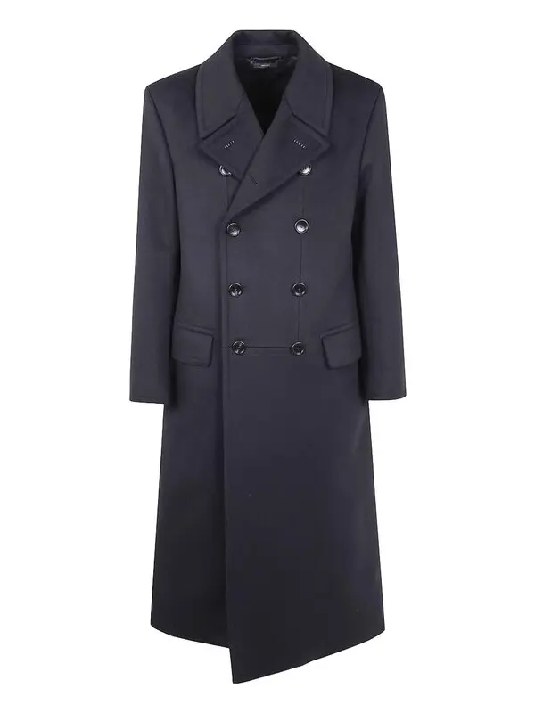 TOM FORD Double-breasted Officier Coat - Black