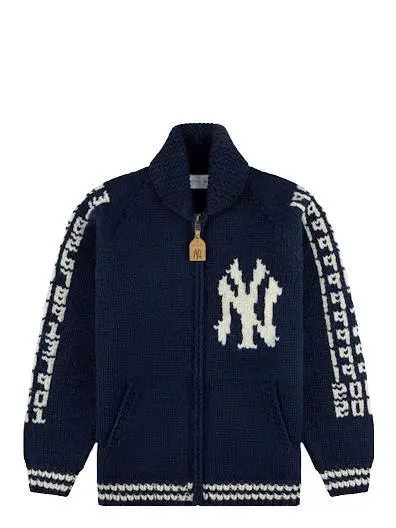 Aimé Leon Dore Yankees Handknit Sweater - Navy Blue/white