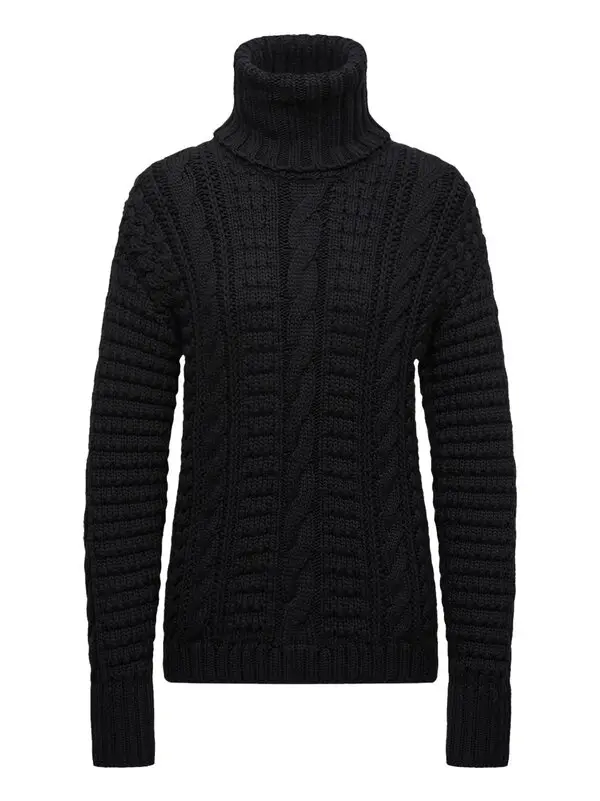 MONCLER X EDWARD ENNINFUL Wool Turtleneck Sweater - Black
