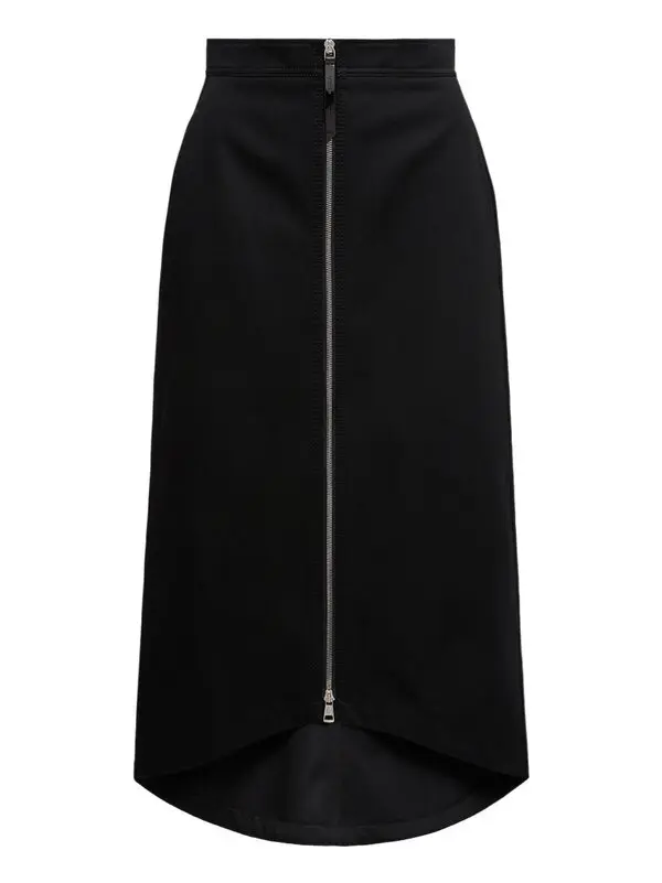 MONCLER X EDWARD ENNINFUL Cotton Gabardine Midi Skirt - Black