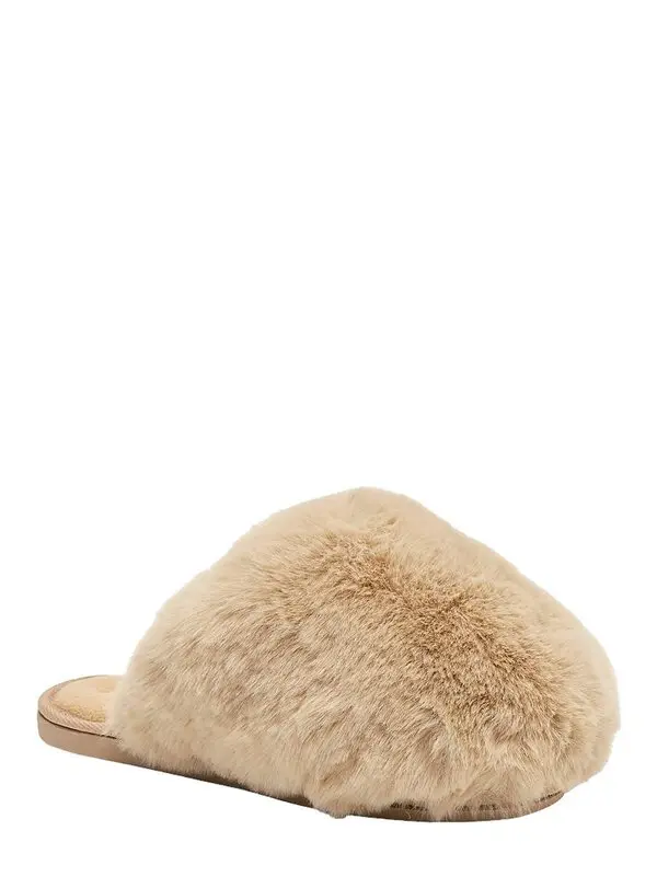 Free People Snowball Slippers - Taupe Faux