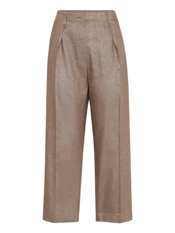 Brunello Cucinelli Linen-blend Chino Trousers - Brown
