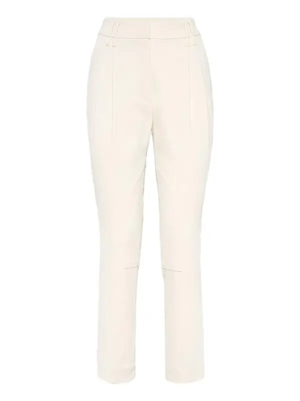 Brunello Cucinelli Stretch-twill Equestrian Trousers - White