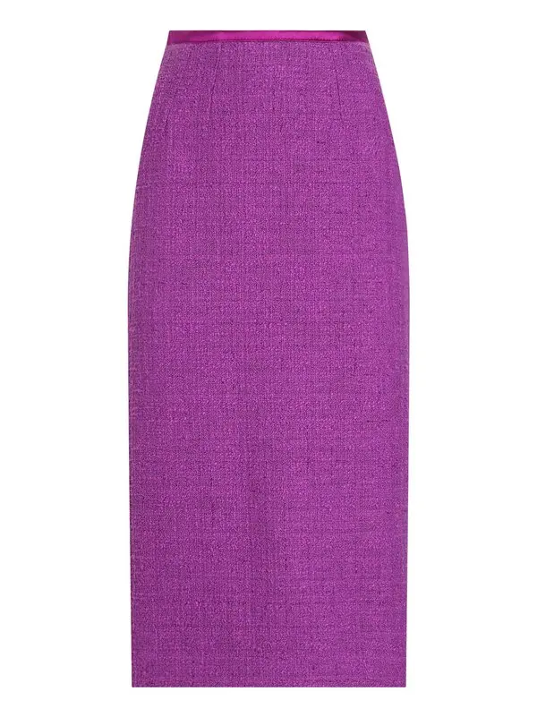 Dolce & Gabbana Rachel Tweed Straight Skirt - Purple