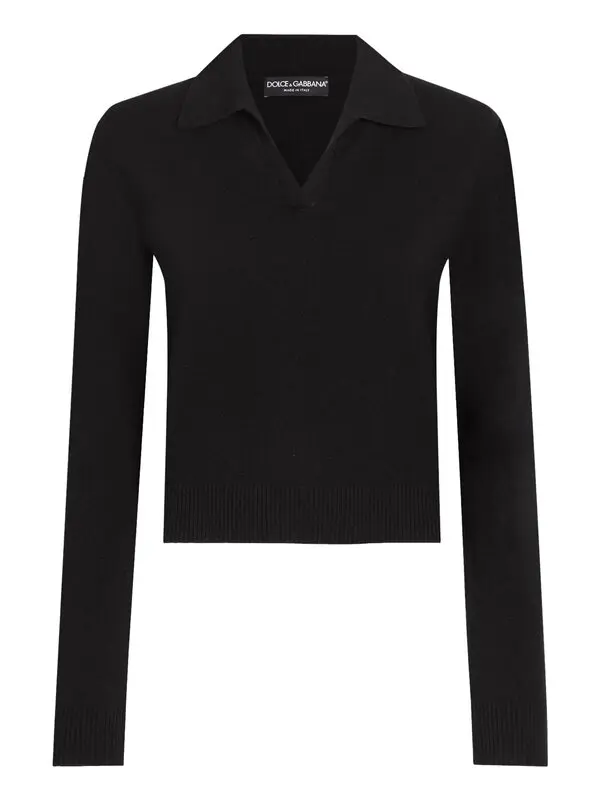 Dolce & Gabbana Cashmere Polo Pullover - Black