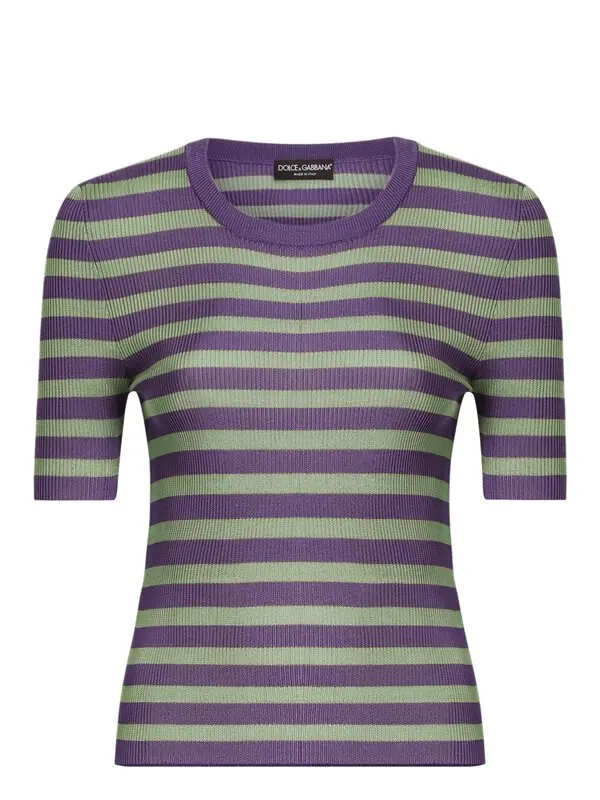 Dolce & Gabbana Striped Viscose Pullover - Multicolor