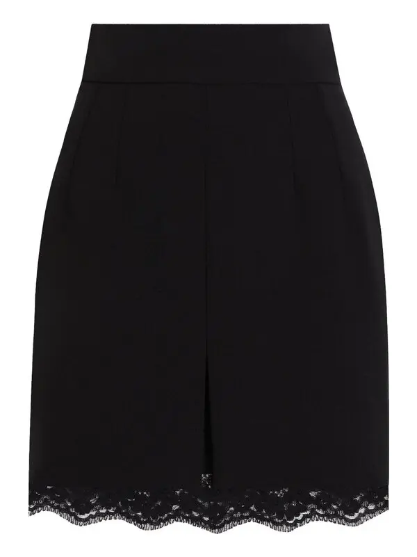 Dolce & Gabbana Double Crêpe Wool Skirt - Black