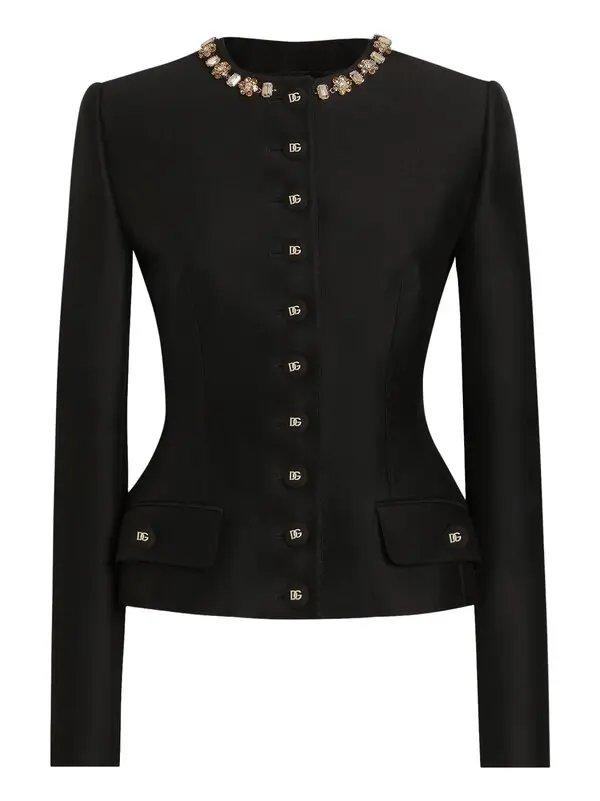 Dolce & Gabbana Single-breasted Faille Jacket - Black