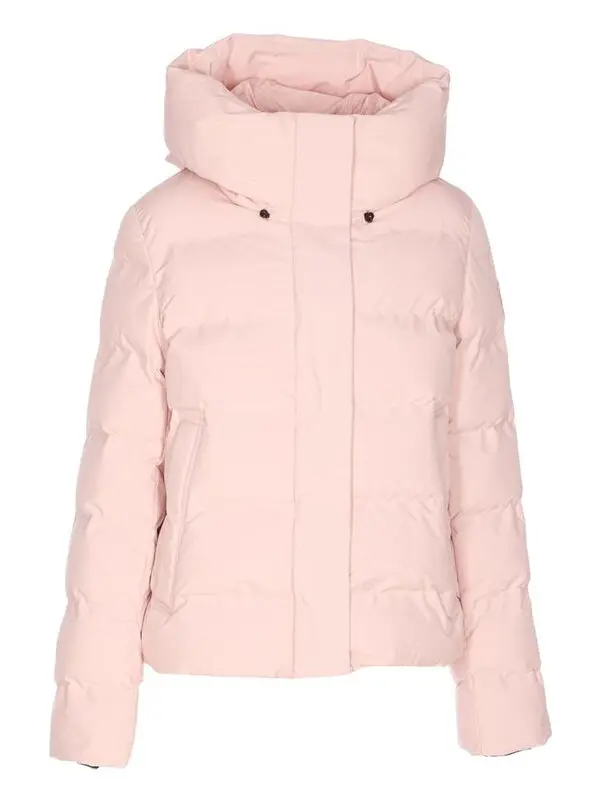 SAVE THE DUCK Down Jacket With Pockets And Patch Logo - Pink