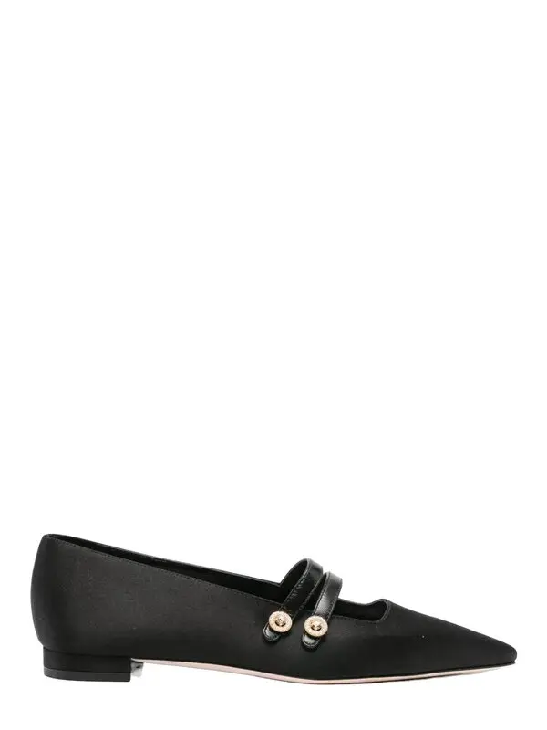 Manolo Blahnik Polmana Pointed-toe Ballet Flats - Black