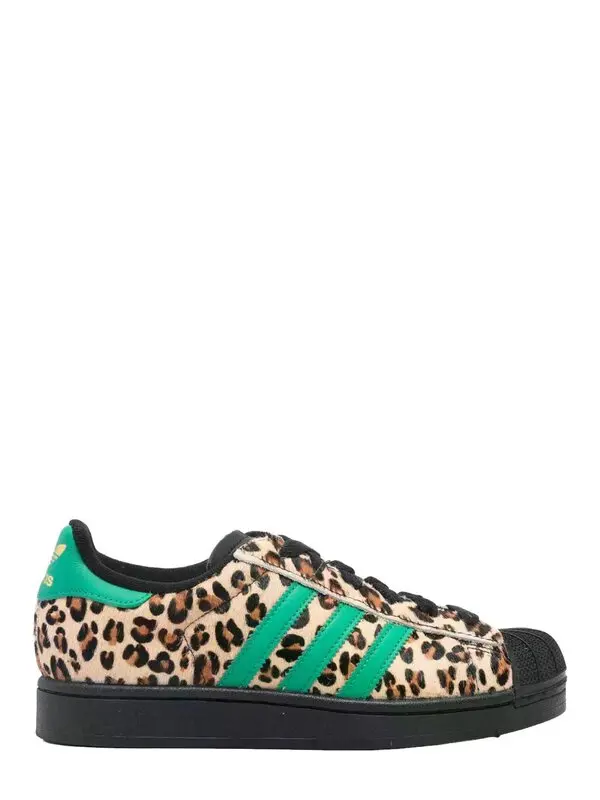 Adidas Superstar Leopard-print Sneakers - Black