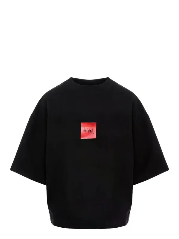 HAMZA Heart Graphic Cropped T-shirt - Black