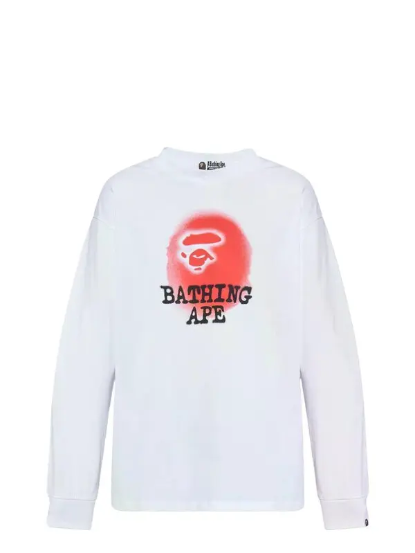 A BATHING APE Spray-print Long-sleeve Sweatshirt - White