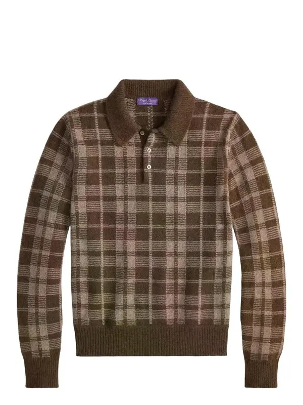 Ralph Lauren Plaid Knit Sweater - Brown