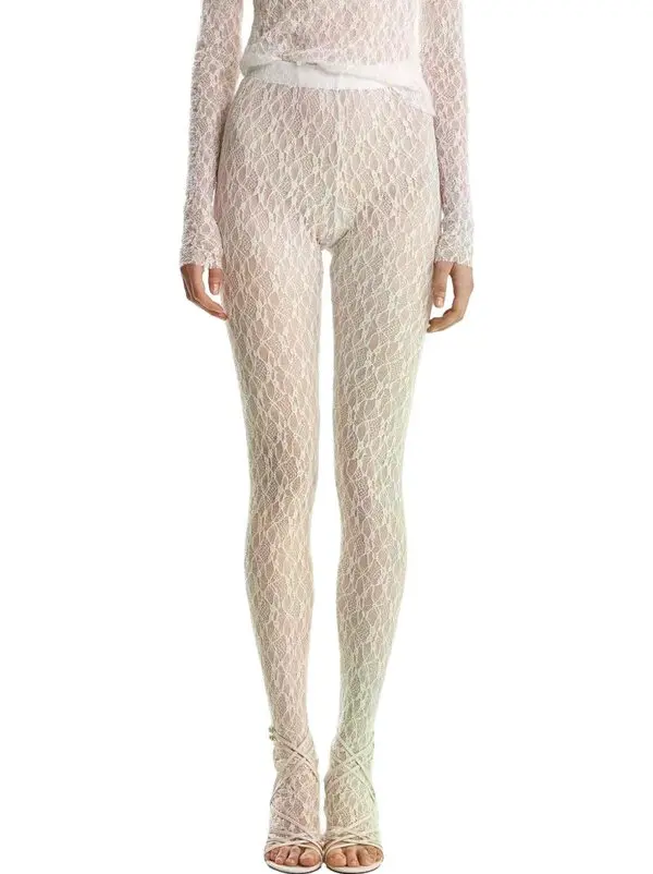 2310 STUDIO Lace-patterned Trousers - White