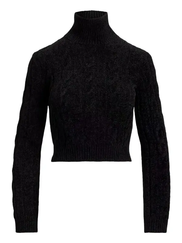 Ralph Lauren Cable-knit Turtleneck Sweater - Black