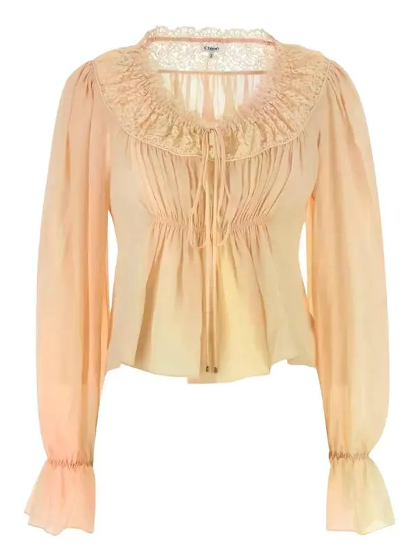 Chloé Lace-trimmed Blouse - Pink